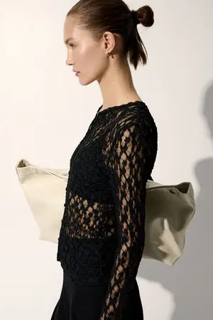 H&m Lace-look Jersey V-neck Cardigan