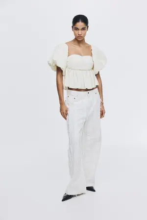 H&m Off-the-shoulder Balloon Sleeve Top