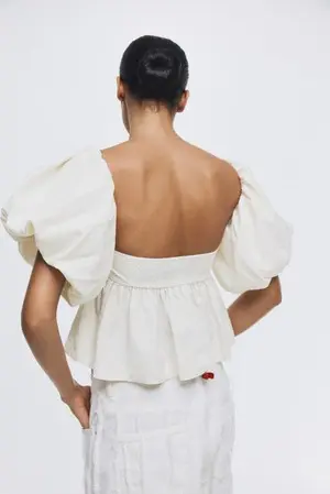 H&m Off-the-shoulder Balloon Sleeve Top
