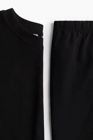 H&m Mama 2-piece Cotton Jersey Top And Skirt Set - Black