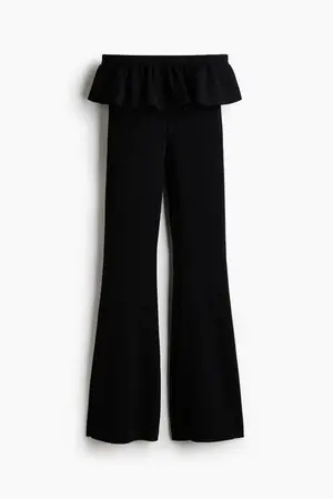 H&M Flared-leg Frill-trimmed Trousers