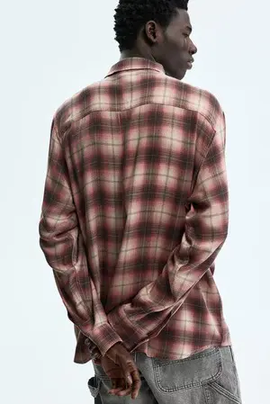 H&m Relaxed Fit Shirt - Pink/plaid