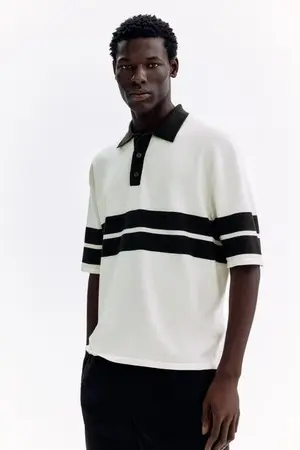 H&M Loose Fit Knitted Polo Shirt