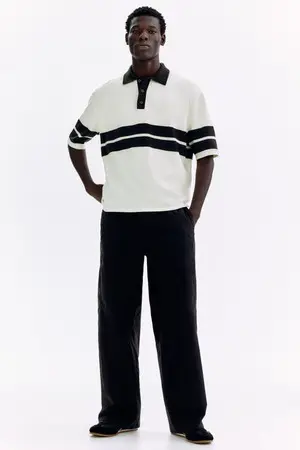 H&M Loose Fit Knitted Polo Shirt