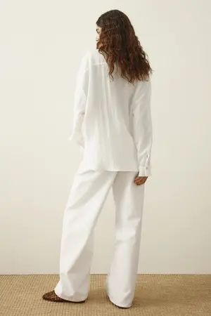 H&m Lace-trimmed Oversized Blouse