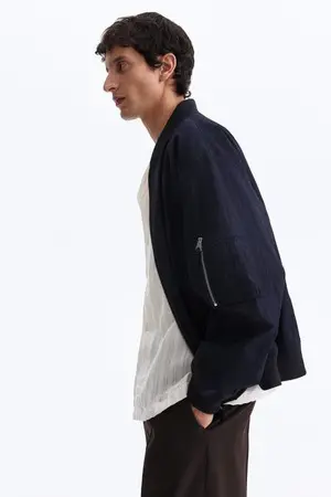 H&m Bomber Jacket - Navy Blue