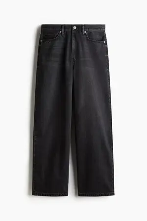 H&m Baggy Fit Cotton Denim Jeans - Black