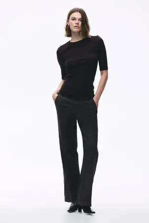 H&M Flared High-rise Jeans - Dark Brown