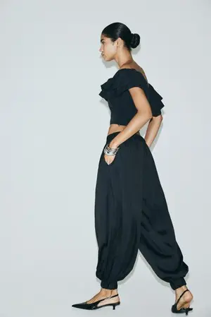 H&m Frill-trimmed Off-the-shoulder Top