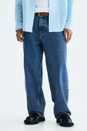 H&M Baggy Fit Denim Jeans - Medium Denim Blue