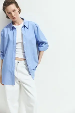 H&M Oxford Cotton Relaxed-fit Shirt - Blue