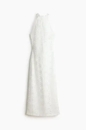 H&m Floral Lace Halterneck Maxi Dress