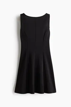 H&m Sleeveless Boat Neck Mini Dress With Tie Back