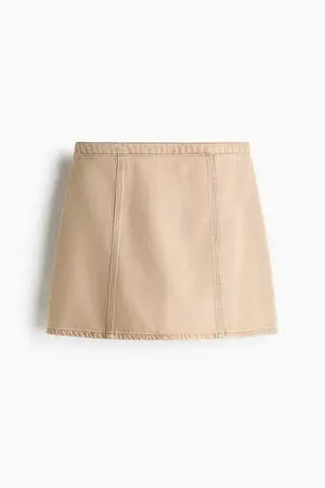 H&m A-line Mini Skirt - Light Beige