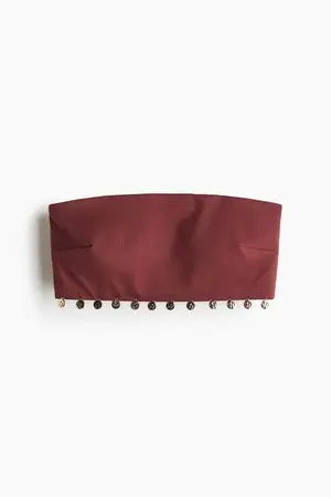 H&m Padded Bandeau Bikini Top With Embellished Trim