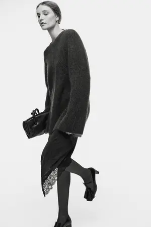 H&m Mohair-blend Ribbed Jumper