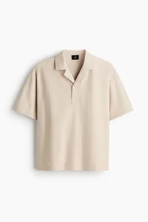 H&m Loose Fit Polo Shirt - Beige