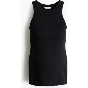 H&m Mama Ribbed Vest Top - Black