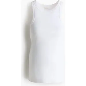H&m Mama Ribbed Vest Top - White