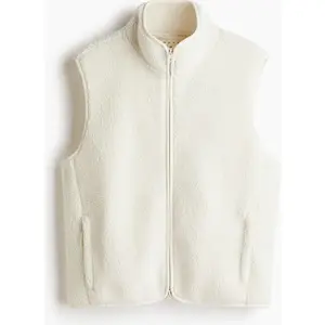 H&m Loose Fit Teddy Sports Gilet - Ivory