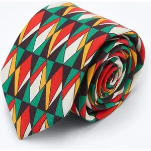KNOTTERY & CO Geometric Prism Diamond Printed Silk Neck Tie - Emerald