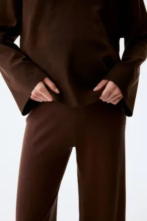 H&m Mama Knitted Wide-leg Trousers