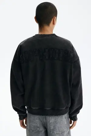 H&m Washed-look Oversized Fit Sweatshirt - Black