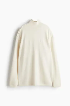 H&m Merino Wool Ribbed Turtleneck Jumper