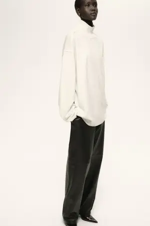 H&m Merino Wool Ribbed Turtleneck Jumper