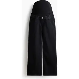 H&m Mama Straight Ankle Jeans - Black
