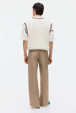 H&m Loose Fit Cotton Twill Chinos - Beige