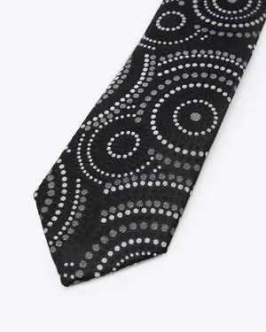 KNOTTERY & CO Halo Dots Silk Jacquard Tie - Black