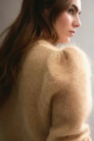 H&m Mohair Blend Puff Sleeve Jumper