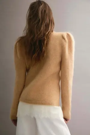 H&m Mohair Blend Puff Sleeve Jumper