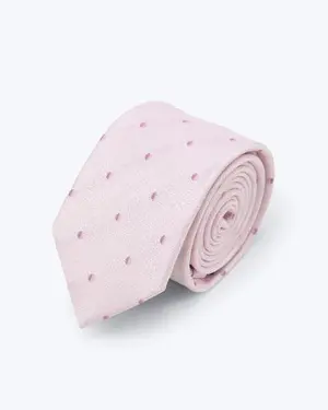 KNOTTERY & CO Petal Dot Silk Jacquard Neck Tie - Pink