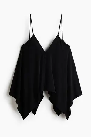 H&m Loose-fit Polka Dot V-neck Spaghetti Strap Top