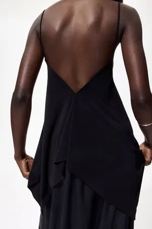 H&m Loose-fit Polka Dot V-neck Spaghetti Strap Top
