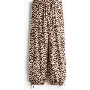 H&m Barrel-leg Trousers With Drawstring Hems