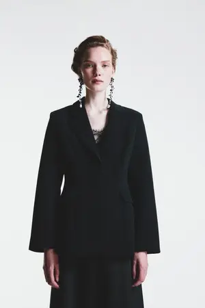 H&m Long Flower Drop Earrings With Pearl Detail