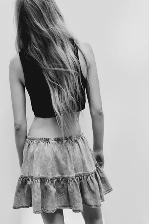 H&m Tiered Flounced Mini Skirt