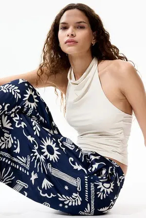 H&m Satin Wide-leg Trousers