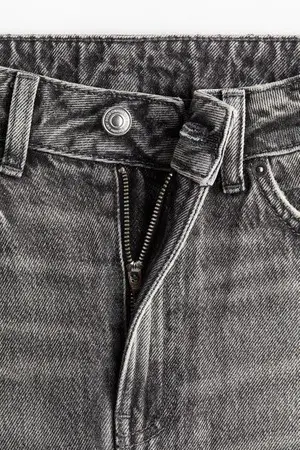 H&m High Waist Baggy Jeans - Denim Grey