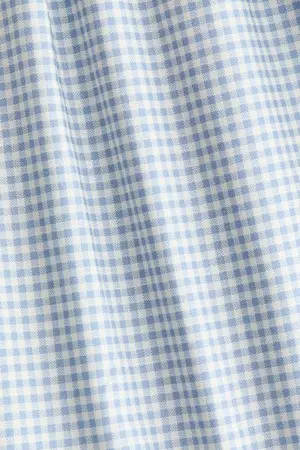 H&m Tie-strap Cotton Dress - Light Blue/gingham Check