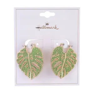 HALLMARK Stone Palm Hoop Earrings