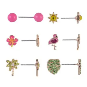 HALLMARK 6-piece Island Theme Stud Earring Set