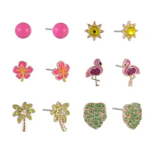 HALLMARK 6-piece Island Theme Stud Earring Set - Multicolored