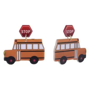 HALLMARK Acrylic School Bus Drop Earrings - Yellow
