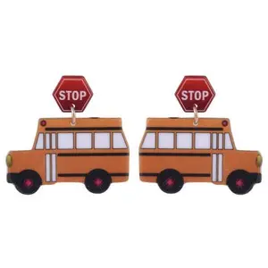 HALLMARK Acrylic School Bus Drop Earrings