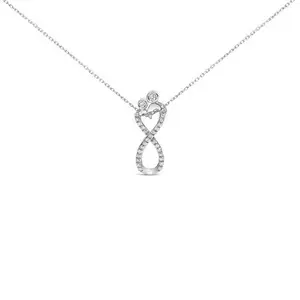 HAUS OF BRILLIANCE Sterling 1/4 Cttw Diamond Infinity Motif Pendant Necklace - Silver