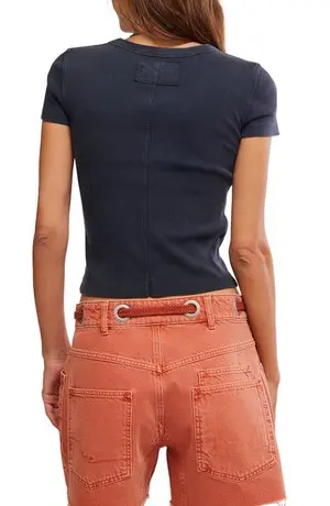 Free People We The Free Atlas Crop T-shirt - Black